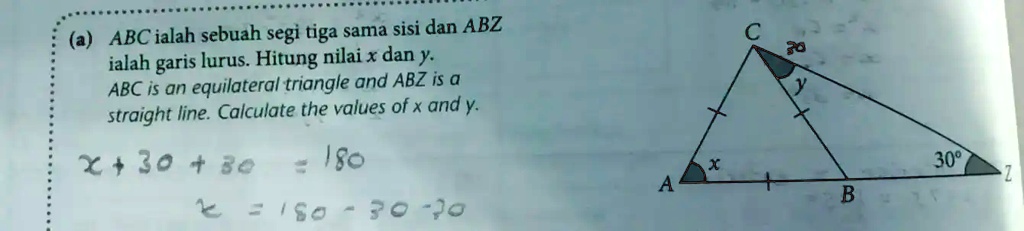 SOLVED: (a) ABC is an equilateral triangle and ABZ is a straight line ...