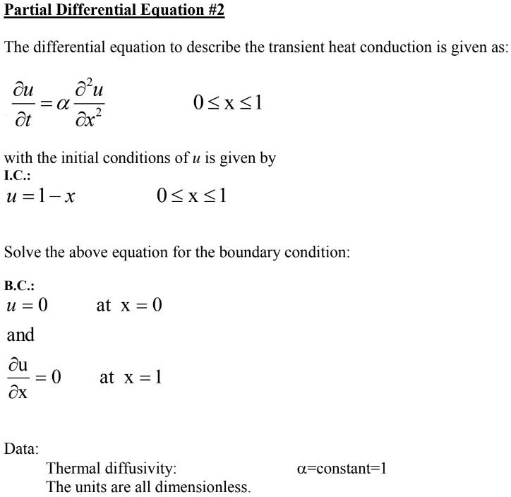 Partial Differential Equation #2 The differential equation to describe ...