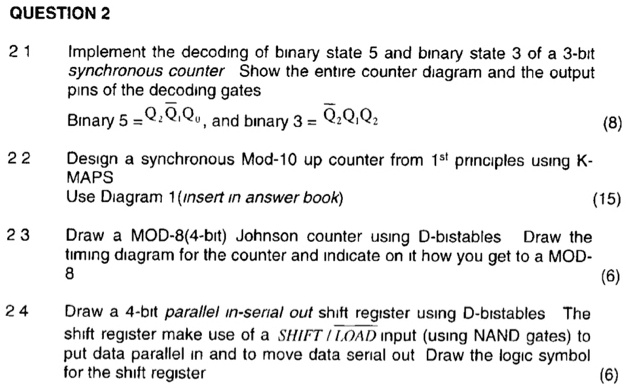 Solved Question 2 21 Implement The Decoding Of Binary State 5 And Binary State 3 Of A 3 Bit