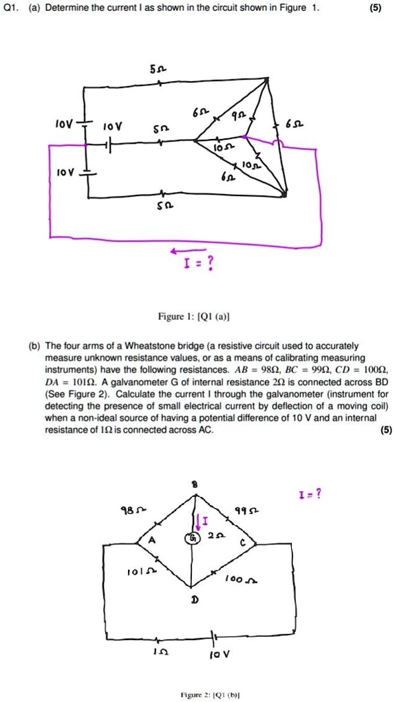 (a) Determine the current as shown in the circuit shown in Figure 1(a ...