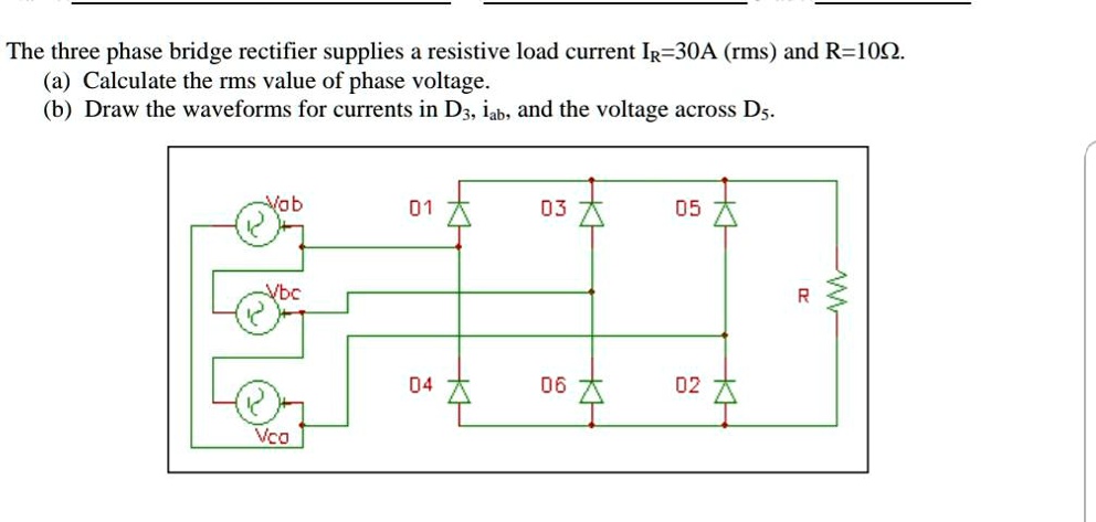 The Three Phase Bridge Rectifier Supplies A Resistive Load Current
