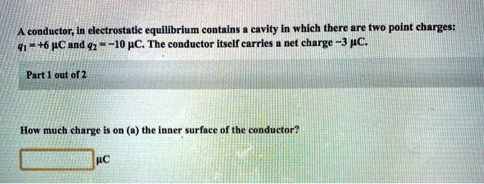 SOLVED: A conductor, in electrostatic equilibrium, contains a cavity in ...