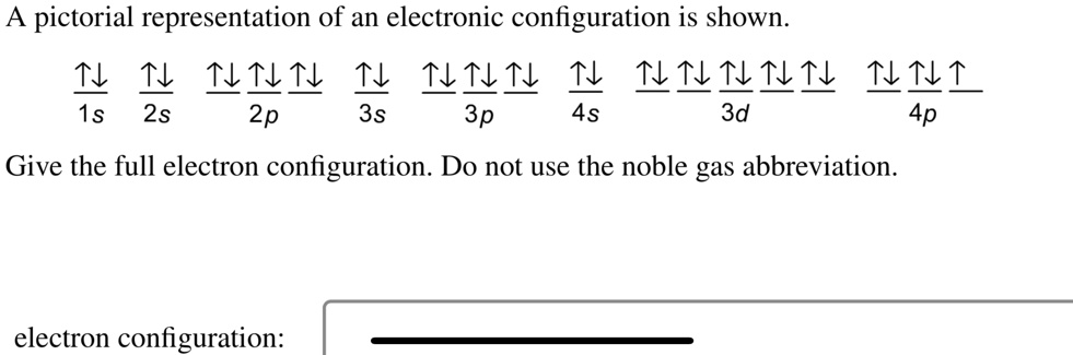 SOLVED: A pictorial representation of an electronic configuration is ...