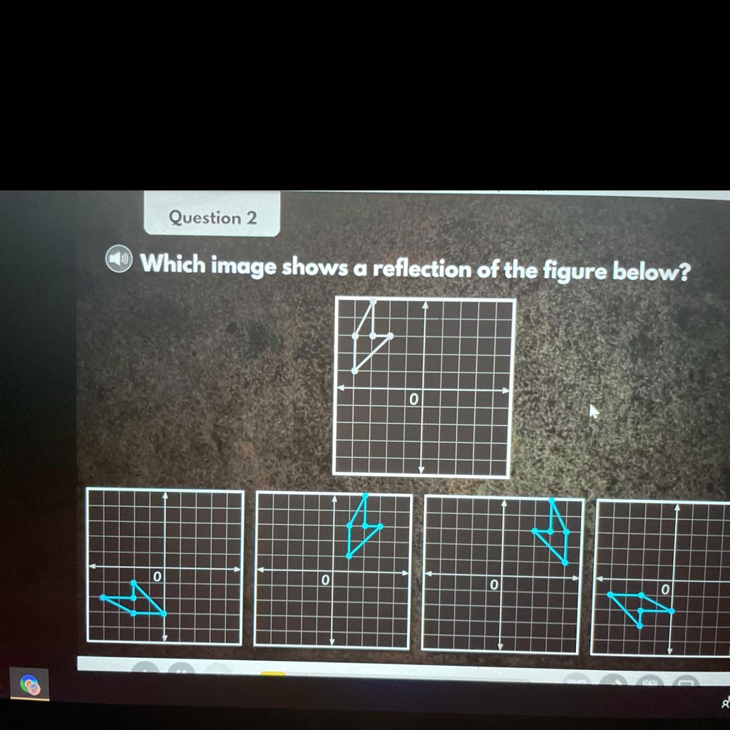 SOLVED: Which image shows a reflection of the figure below? SOLVED: Which image shows a reflection of the figure below?