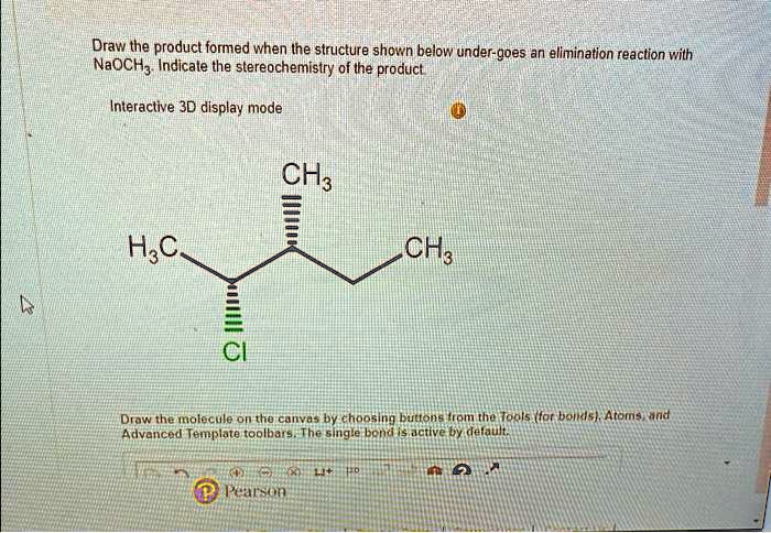 draw the product formed when the structure shown below under goes an elimination reaction with ...