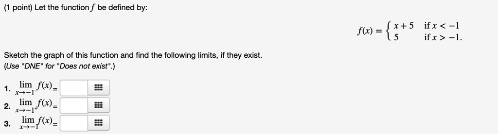 point let the function f be defined by flx 55 ifx 1 ifx 1 sketch the graph of this function and ...