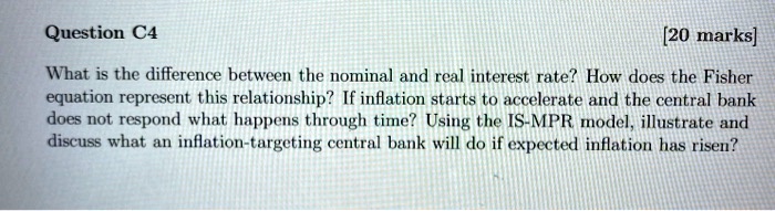 SOLVED: What is the difference between the nominal and real interest ...