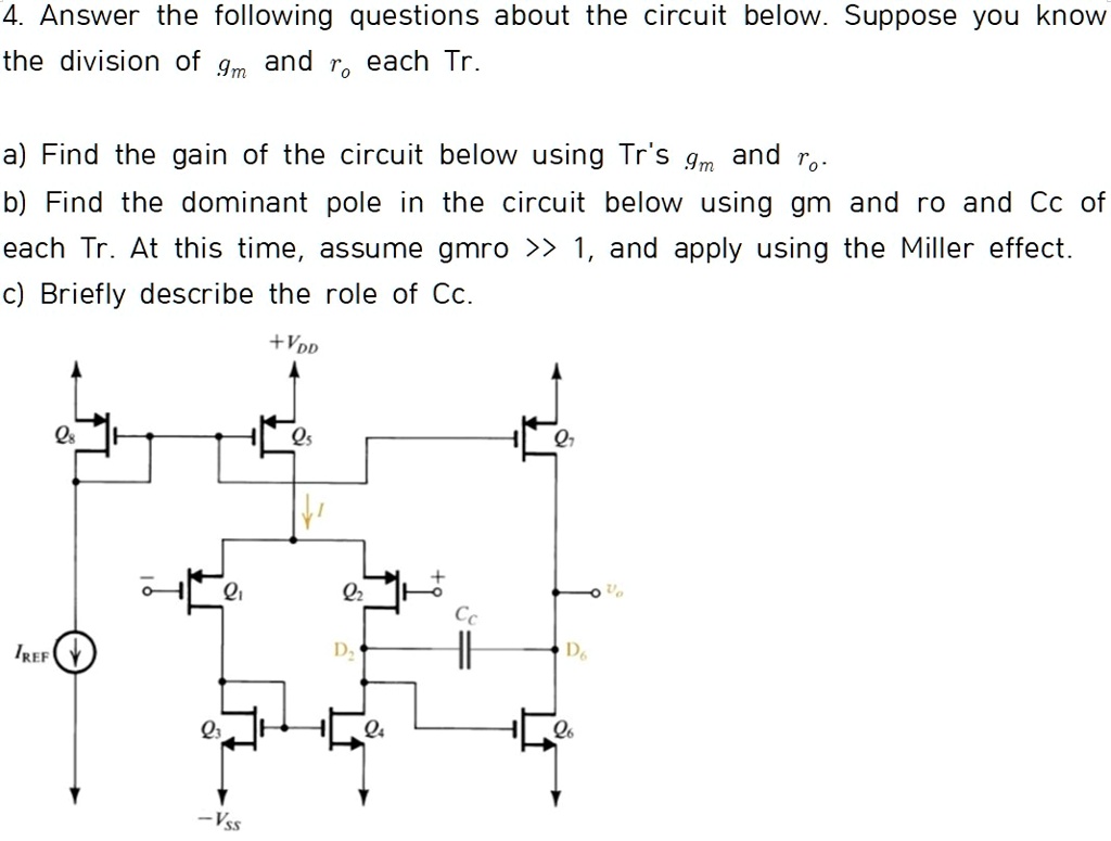 SOLVED: 4. Answer the following questions about the circuit below ...