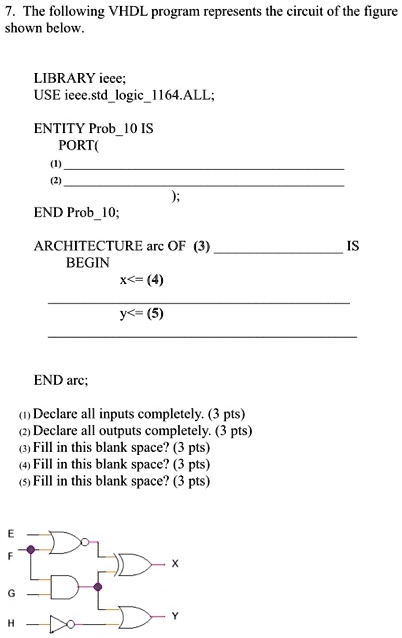 SOLVED: 7. The following VHDL program represents the circuit of the figure shown below. LIBRARY ...