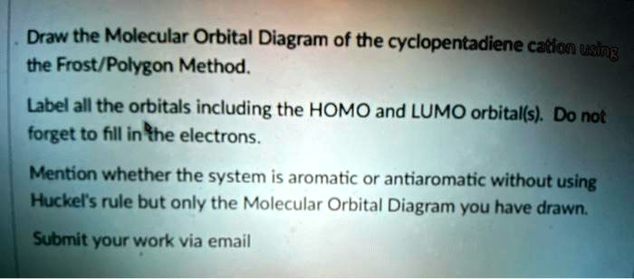 Draw the Molecular Orbital Diagram of the cyclopentadiene cation using ...