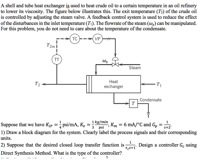 SOLVED: A shell and tube heat exchanger is used to heat crude oil to a certain temperature in an ...