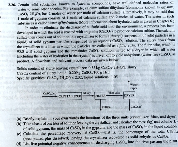 SOLVED: 3.26. Certain solid substances, known as hydrated compounds ...