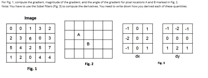 SOLVED: For Fig. 1, compute the gradient, magnitude of the gradient ...