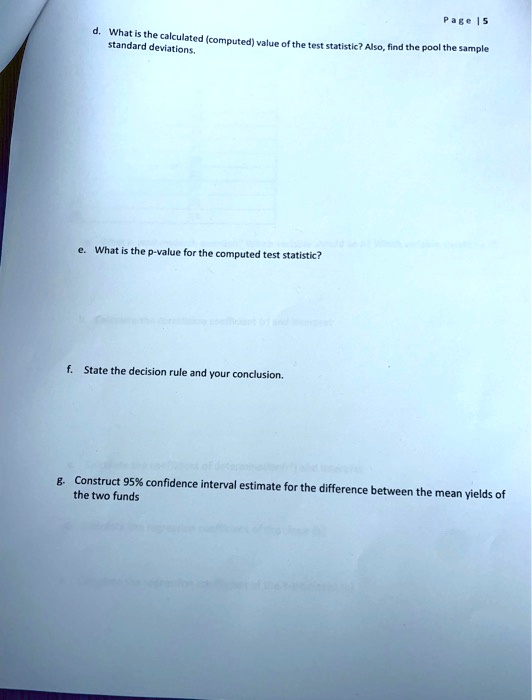 SOLVED: Whatis the calculated (computed) SOLVED: Whatis the calculated (computed)