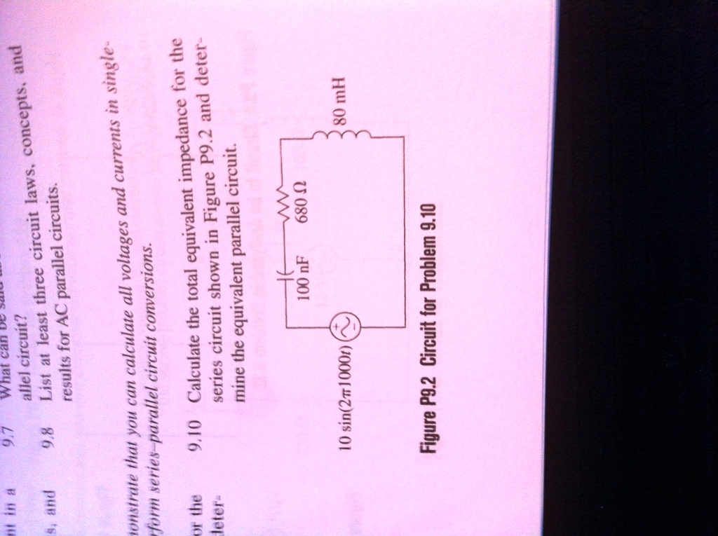 SOLVED: Calculate the values shown below in the figure and determine the equivalent parallel ...