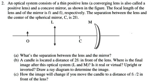 2. An optical system consists of a thin positive lens (a converging ...