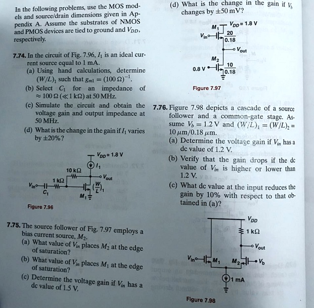 question 775 thanks in the following problemsuse the mos mod els and sourcedrain dimensions ...