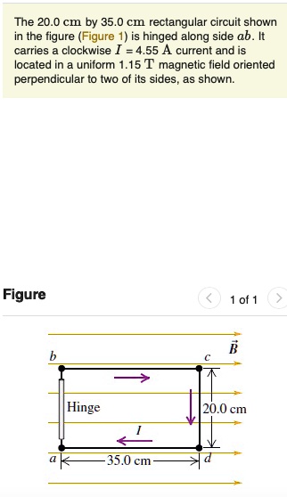 the 200 cm by 35 cm rectangular circuit shown in the figure figure 1 is ...