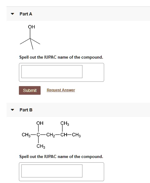 SOLVED: Part A OH Spell out the IUPAC name of the compound Submit ...