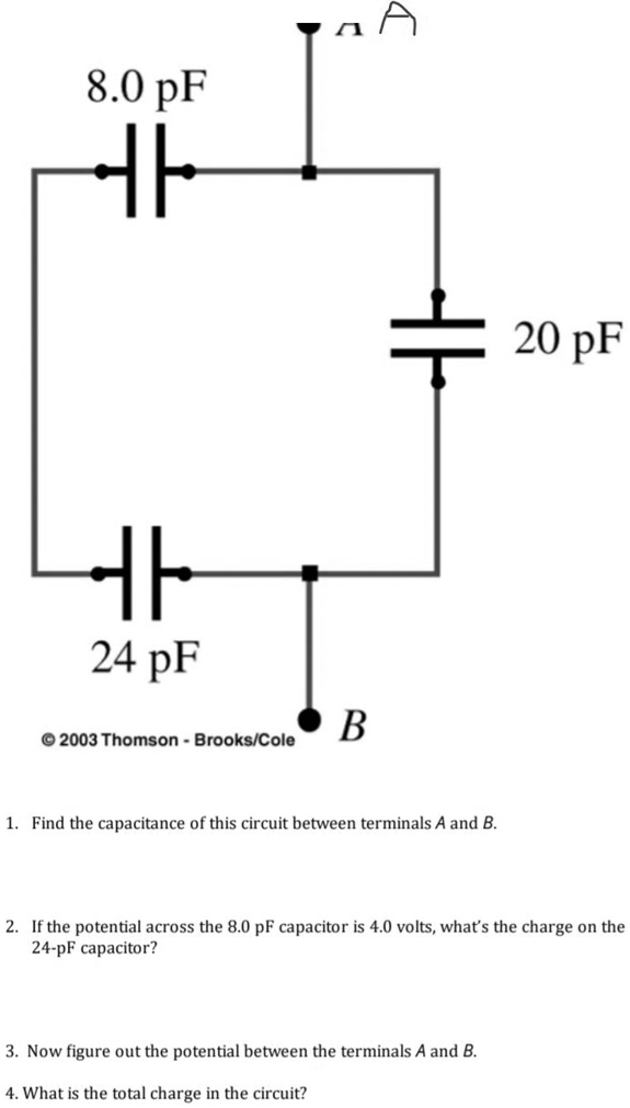 SOLVED:8.0 pF 4F 20 pF 4F 24 pF 2003 Thomson Brooks/Cole B Find the ...