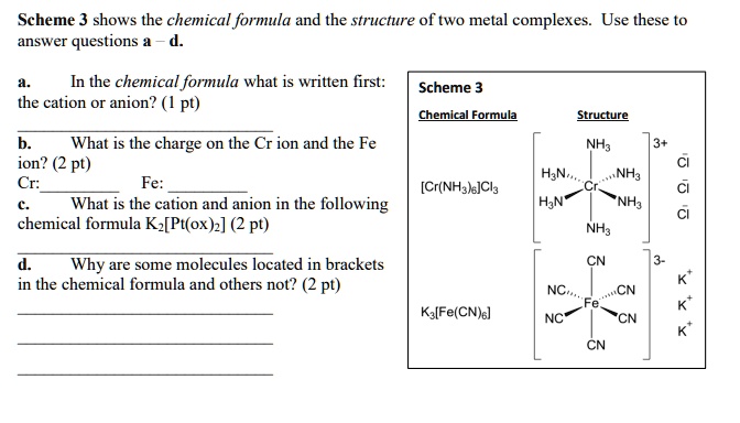 SOLVED: Scheme 3 shows the chemical formula and the structure of two ...