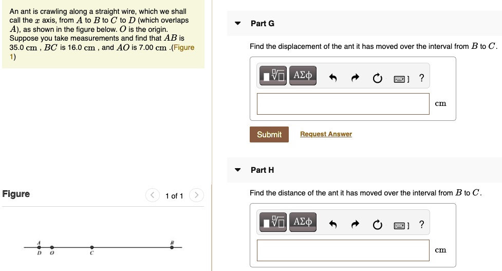 SOLVED: An ant is crawling along a straight wire, which we shall call ...