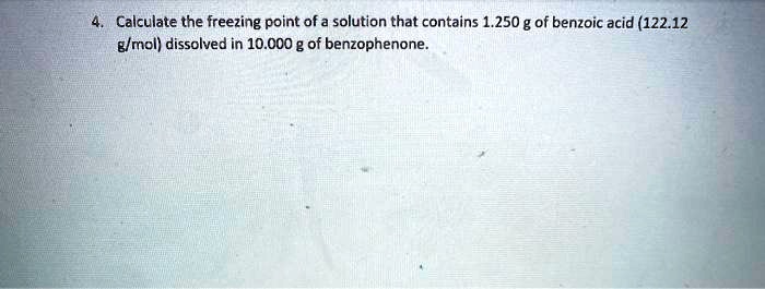 SOLVED: Calculate the freezing point of a solution that contains 1.250 ...