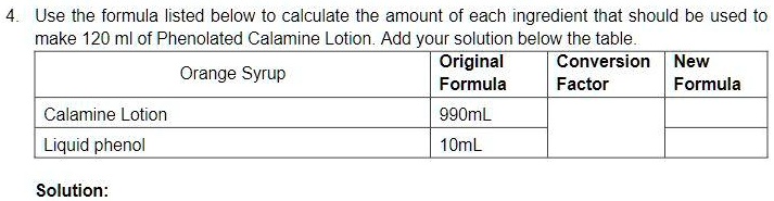4. Use the formula listed below to calculate the amount of each ...
