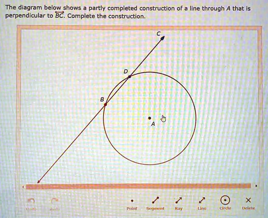 SOLVED: The diagram below shows a partly completed construction of a ...