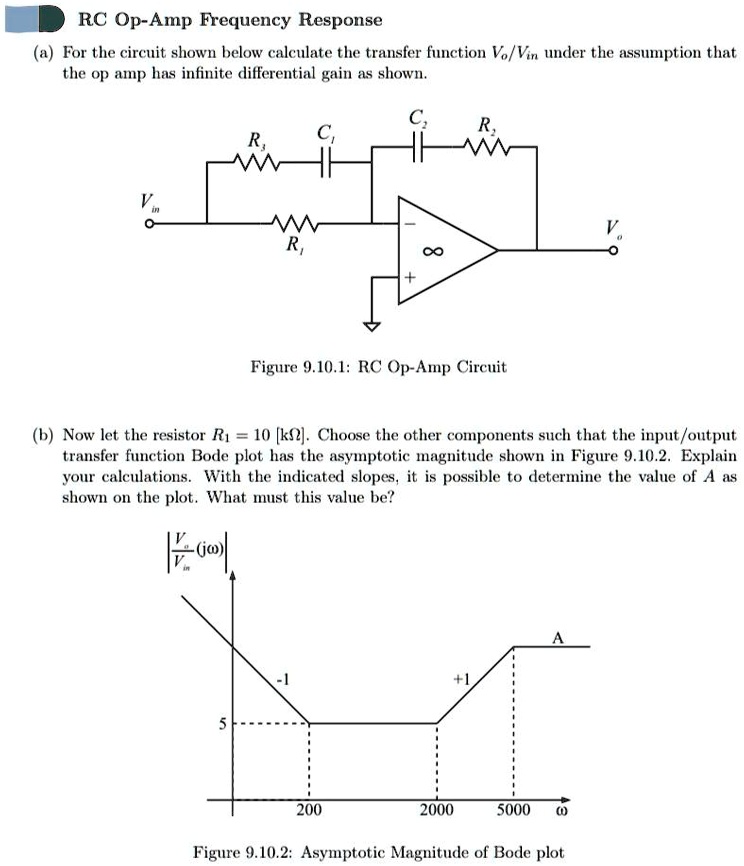 rc op amp frequency response for the circuit shown below caleulate the transfer function vovan ...
