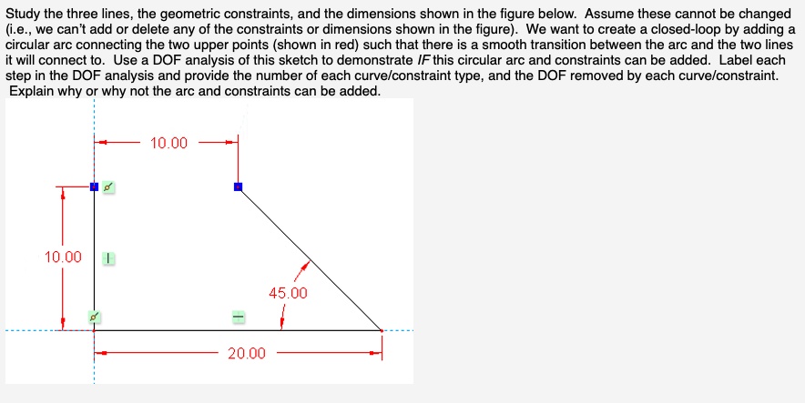 study the three linesthe geometric constraints and the dimensions shown ...