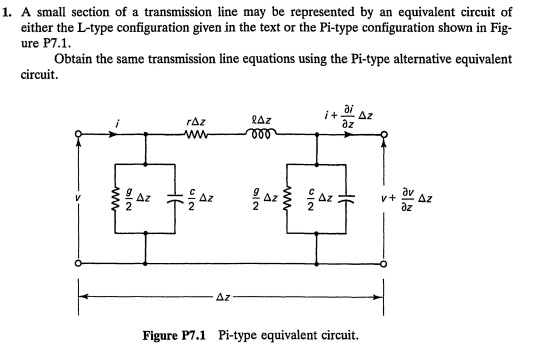 Solved A Small Section Of A Transmission Line May Be Represented By An
