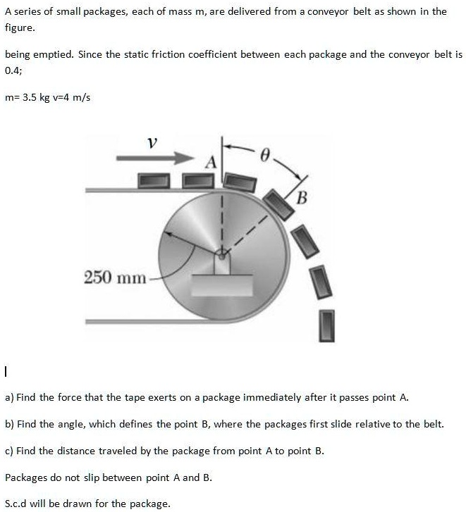 A series of small packages, each of mass m, are delivered from a ...