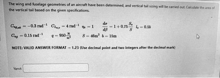 SOLVED: The wing and fuselage geometries of an aircraft have been ...
