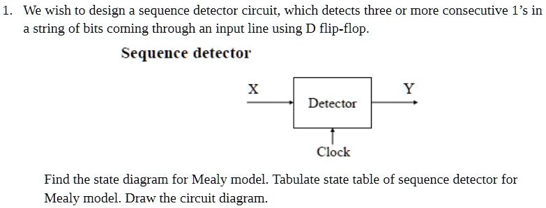 Video Solution We Wish To Design A Sequence Detector Circuit Which Detects Three Or More