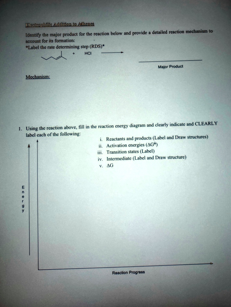 electrophilic addition to alkenes identify the major product for the ...