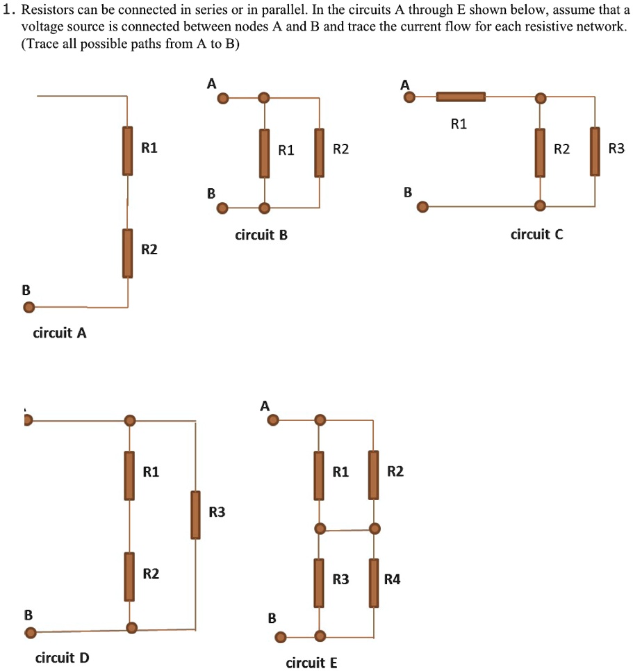 VIDEO solution: Resistors can be connected in series or in parallel. In the circuits A through E ...