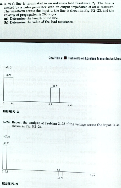 SOLVED: A 50-line is terminated in an unknown load resistance R. The ...