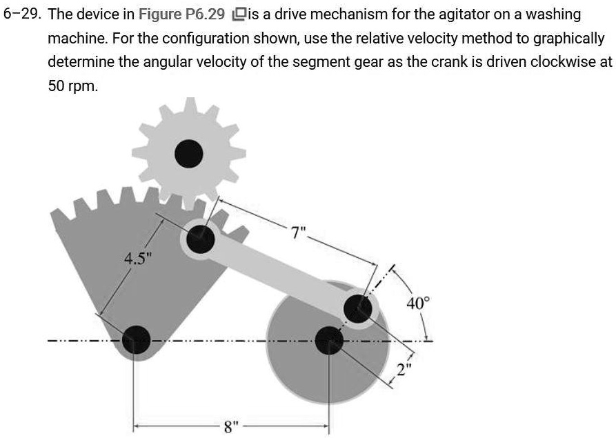 6-29. The device in Figure P6.29 is a drive mechanism for the agitator on a washing machine. For ...