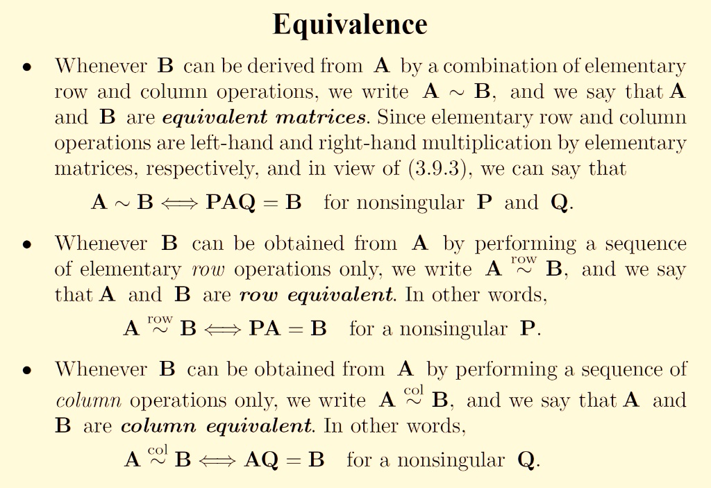equivalence whenever b can be derived from a by a combination of ...