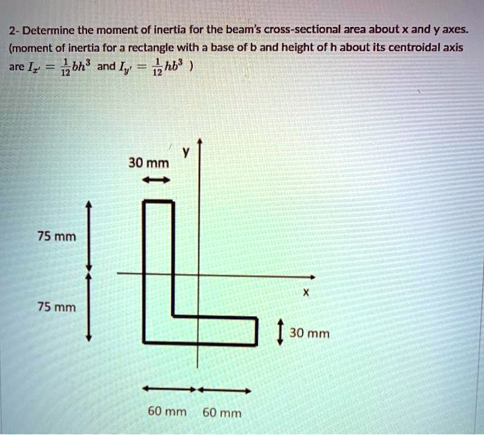 SOLVED: Determine the moment of inertia for the beam's cross-sectional ...