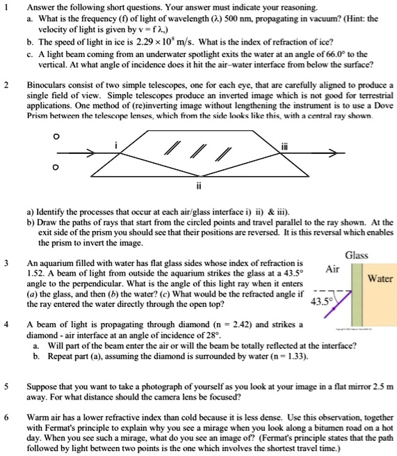 SOLVED: Answer the following short questions. Your answer must indicate ...