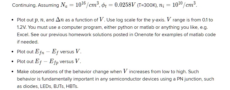 continuing assuming na 1016 cm3t 00258v t300kn 1010cm3 plot out p n and an as a function of v ...