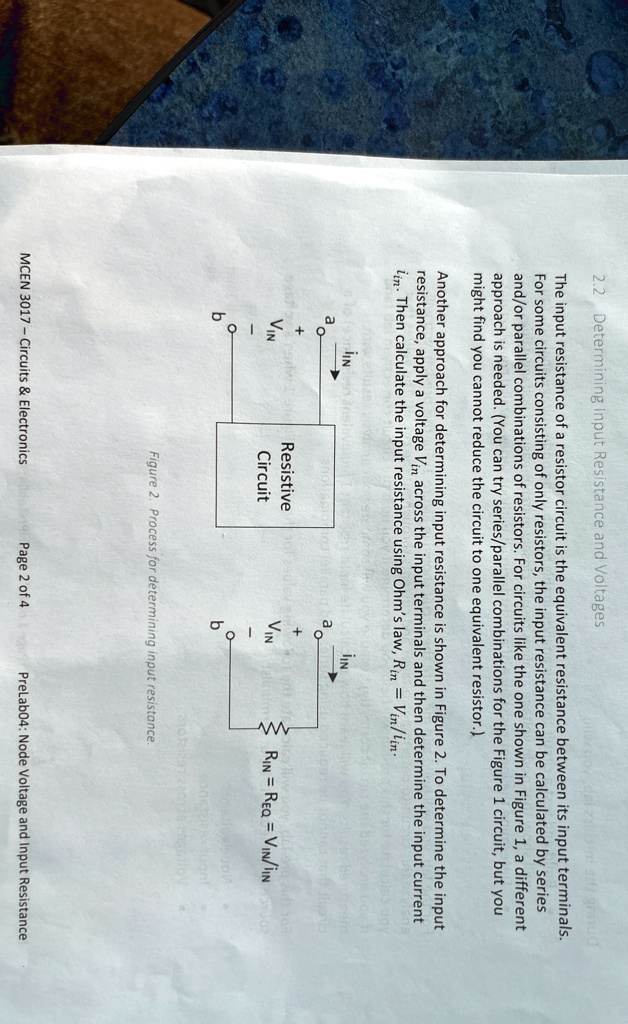 22 determining input resistance and voltages the input resistance of a ...