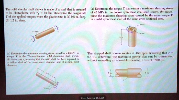 the solid circular shaft shown is made of a steel that is assumed ...