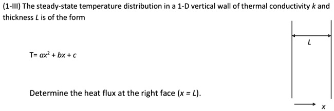 SOLVED: The steady-state temperature distribution in a 1-D vertical wall of thermal conductivity ...