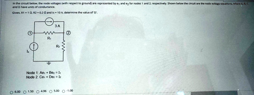 SOLVED: In the circuit below, the node voltages (with respect to ground ...