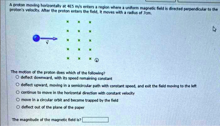 SOLVED: please solve all parts below 🙏 A proton moving horizontally at ...