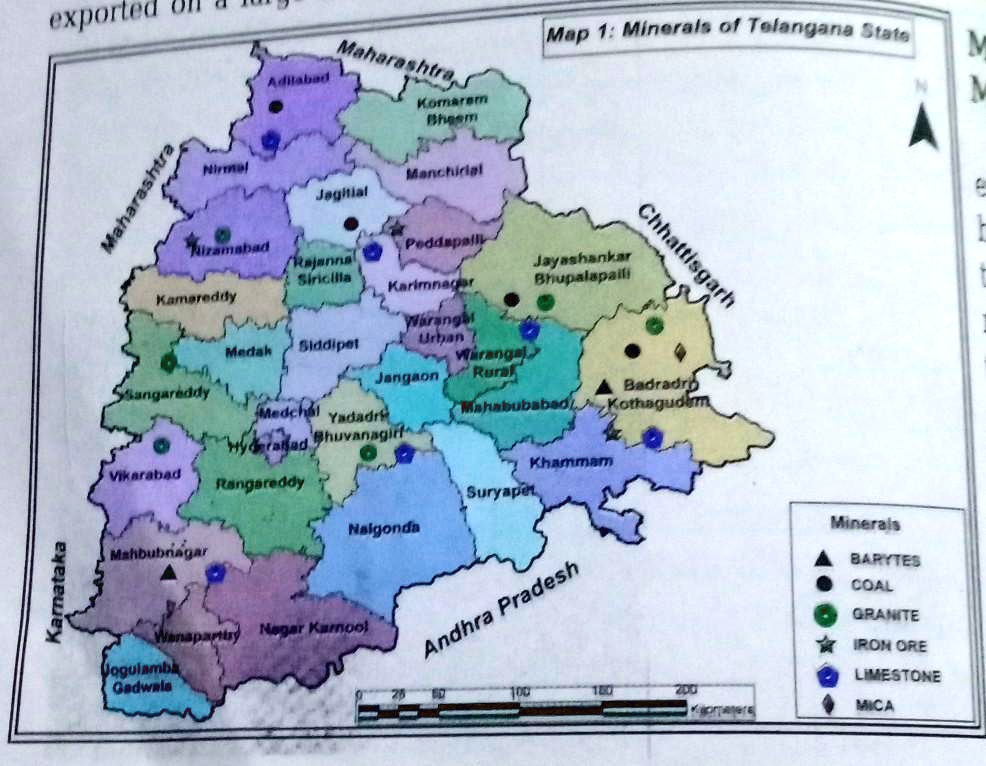 4 see the map of telangana showing minerals in this chapter and ...