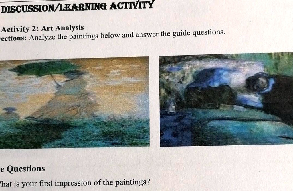 SOLVED: 'Activity 2: Art AnalysisDirections: Analyze the paintings ...
